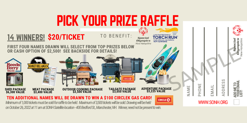 Pick-Your-Prize Raffle to Benefit Special Olympics New Hampshire ...